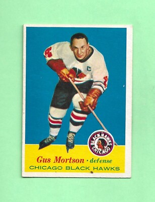 57-58 Topps Card # 25 GUS MORTSON CHICAGO BLACK HAWKS STRONG CARD! | eBay
