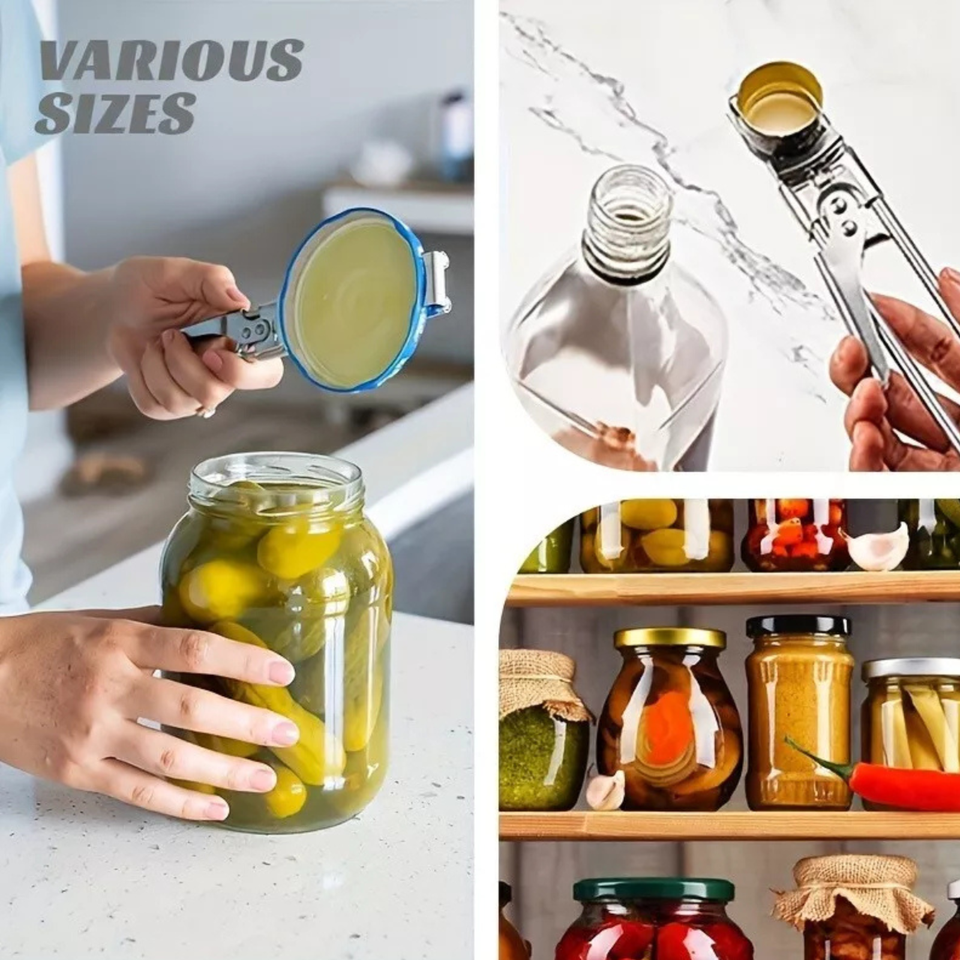 Stainless Steel Can Opener Multifunctional Adjustable Jar Lid Gripper ...