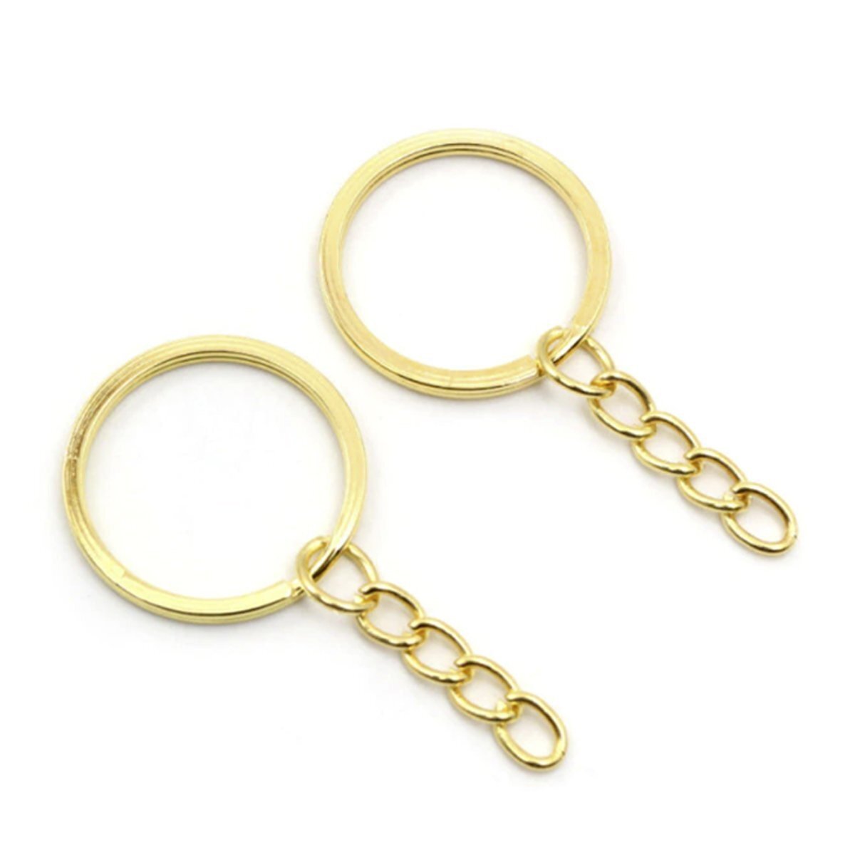 100pcs 25mm Rose Gold Ancient Keyring Keychain Split Ring Chain Key ...