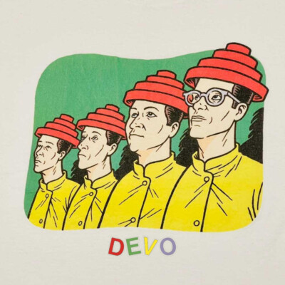 1 side on front Total Devo Band Shirt Short Sleeve White Unisex S-5XL ...
