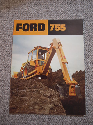 Ford 755 Tractor Loader Backhoe Color Brochure 16 pg. Original MINT '79 ...