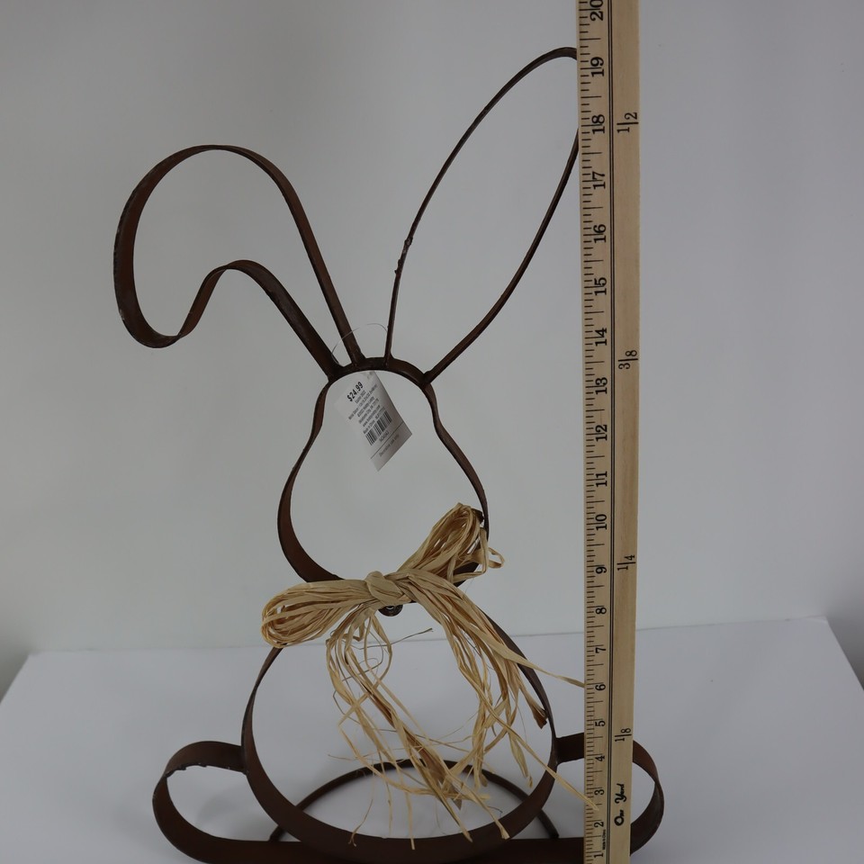 Hobby Lobby Metal Bunny Easter Decor 13"x19" Farmhouse Style | eBay
