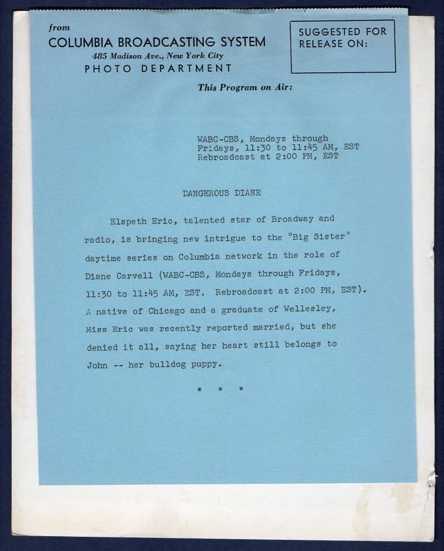 Elspeth Eric Actress Radio