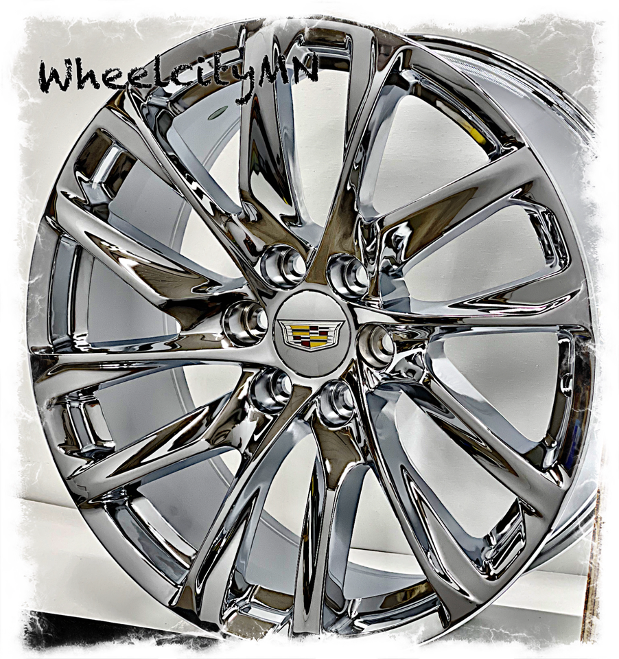22" chrome OE 4875 SET replica wheels fits 2023 Cadillac Escalade ...