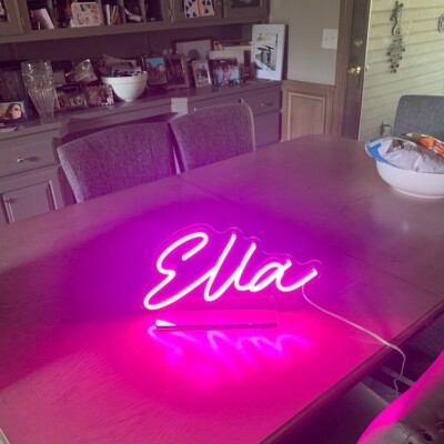 32"x14.6" Ella Custom Surname Baby Name Boy Girl Flex LED Neon Sign ...
