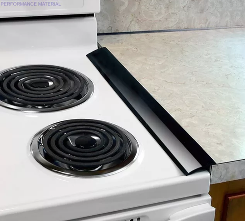 Kitchen gap seal cover cooker edge strip silicone black 2 Pcs non slip ...