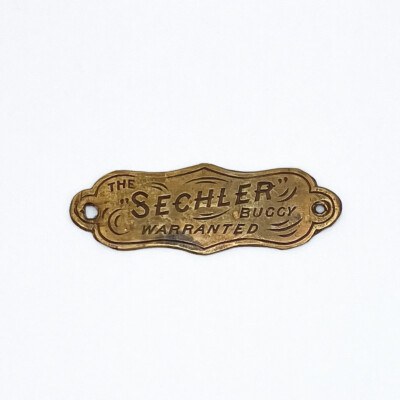 Antique The Sechler Buggy Carriage Emblem Tag Makers Plate | eBay