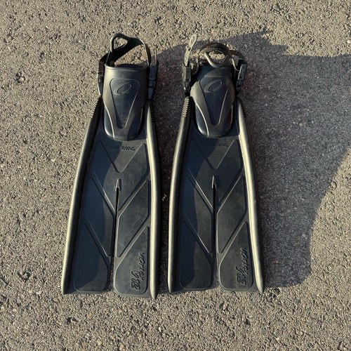 Oceanic Vortex V12 Open Heel Split Fins Black- Size Regular Scuba ...