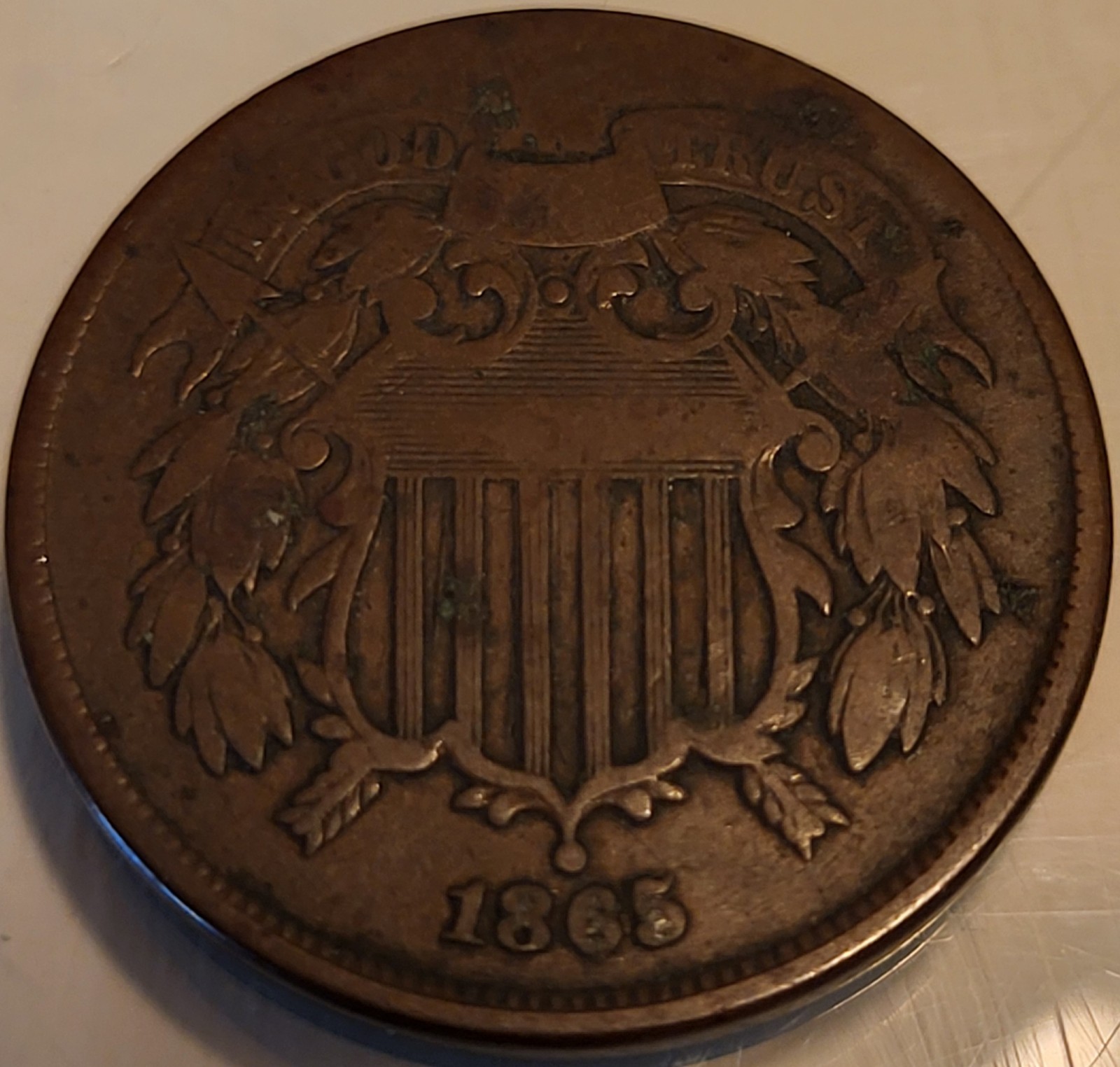 1865 Shield 2 Cent Coin Two Cent! In Great Condition From An Estate ...