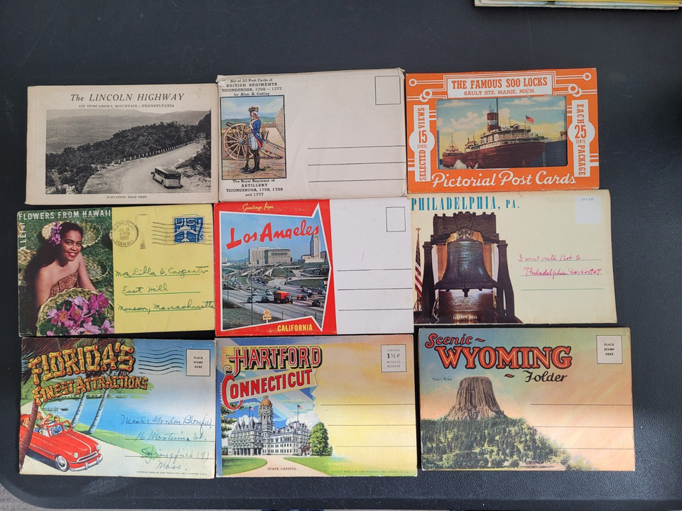 Vintage Lot (18) UNITED STATES POSTCARD FOLDERS | eBay
