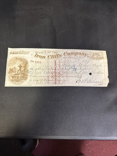 Iron Cliffs Co Negaunee L.S. Michigan Iron Mining Draft Mi Mine | eBay