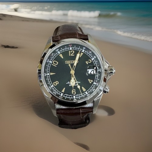 Seiko Prospex Alpinist Green Dial Brown Leather Strap Watch SPB121 New ...