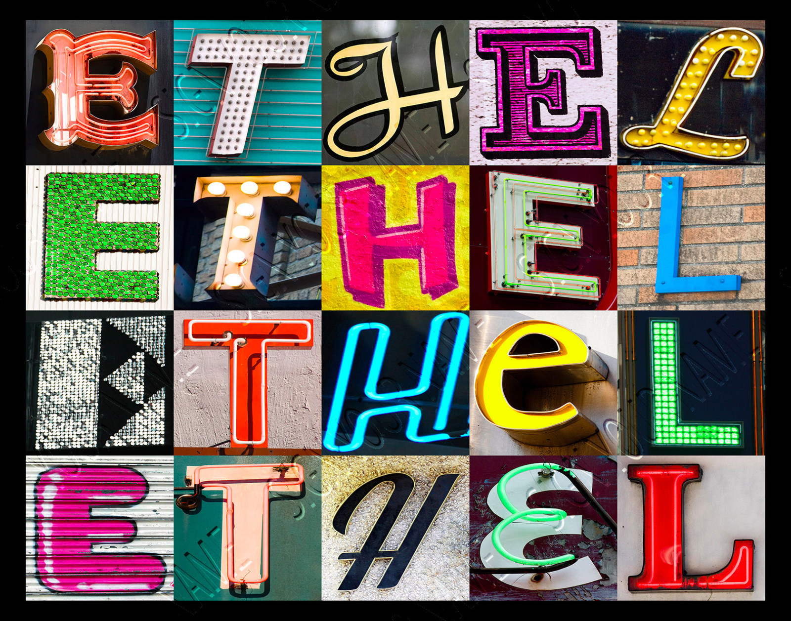 ETHEL Name Poster featuring photos of actual sign letters | eBay