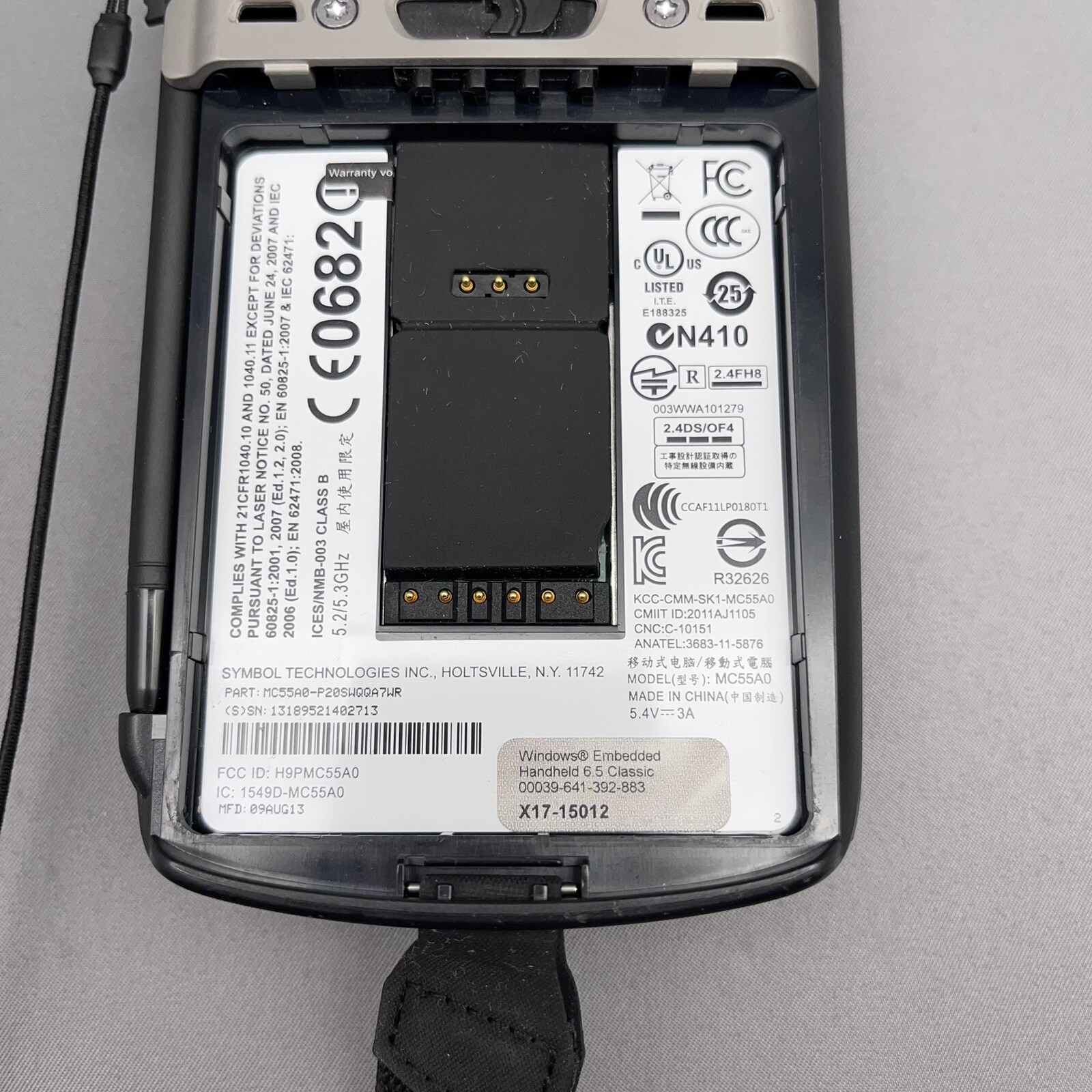 Symbol Motorola Mc55a Wireless 1d Laser Barcode Scanner PDA Mc55a0 ...