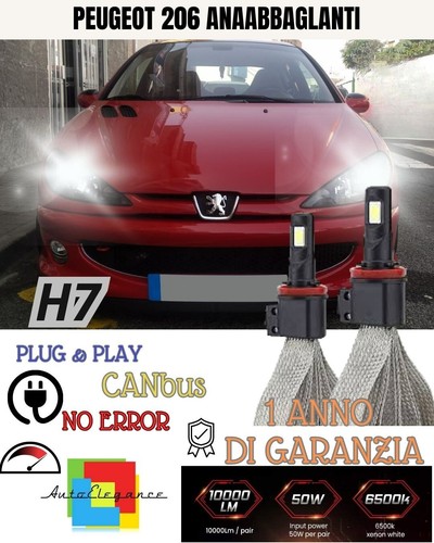 Set Ampoules H7 LED Feu de Croisement Peugeot 206 6000K Xenon Blanc | eBay