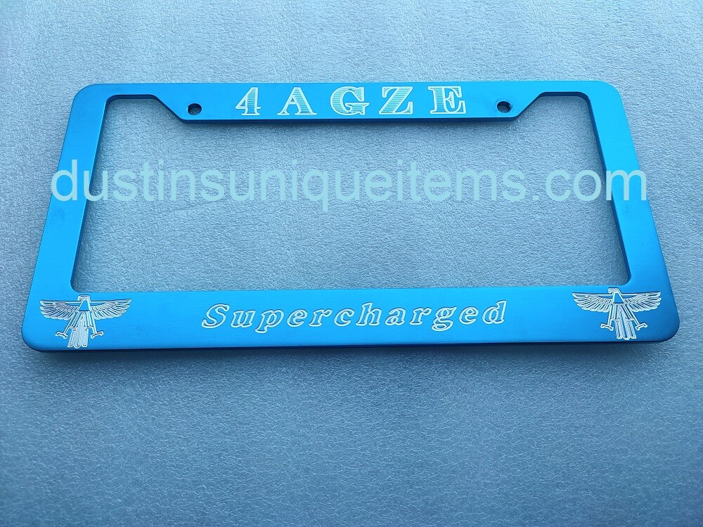 Toyota MR2 MK1 CUSTOM ALUM LICENSE PLATE FRAME 1885 -1889 supercharged ...