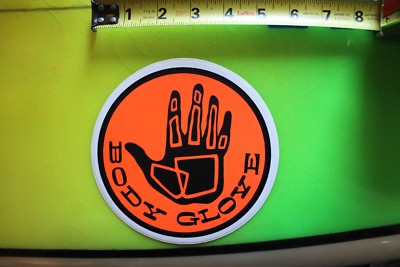 Body Glove Surfboards Wetsuits Neon 80's Hand Orange Vintage Surfing ...
