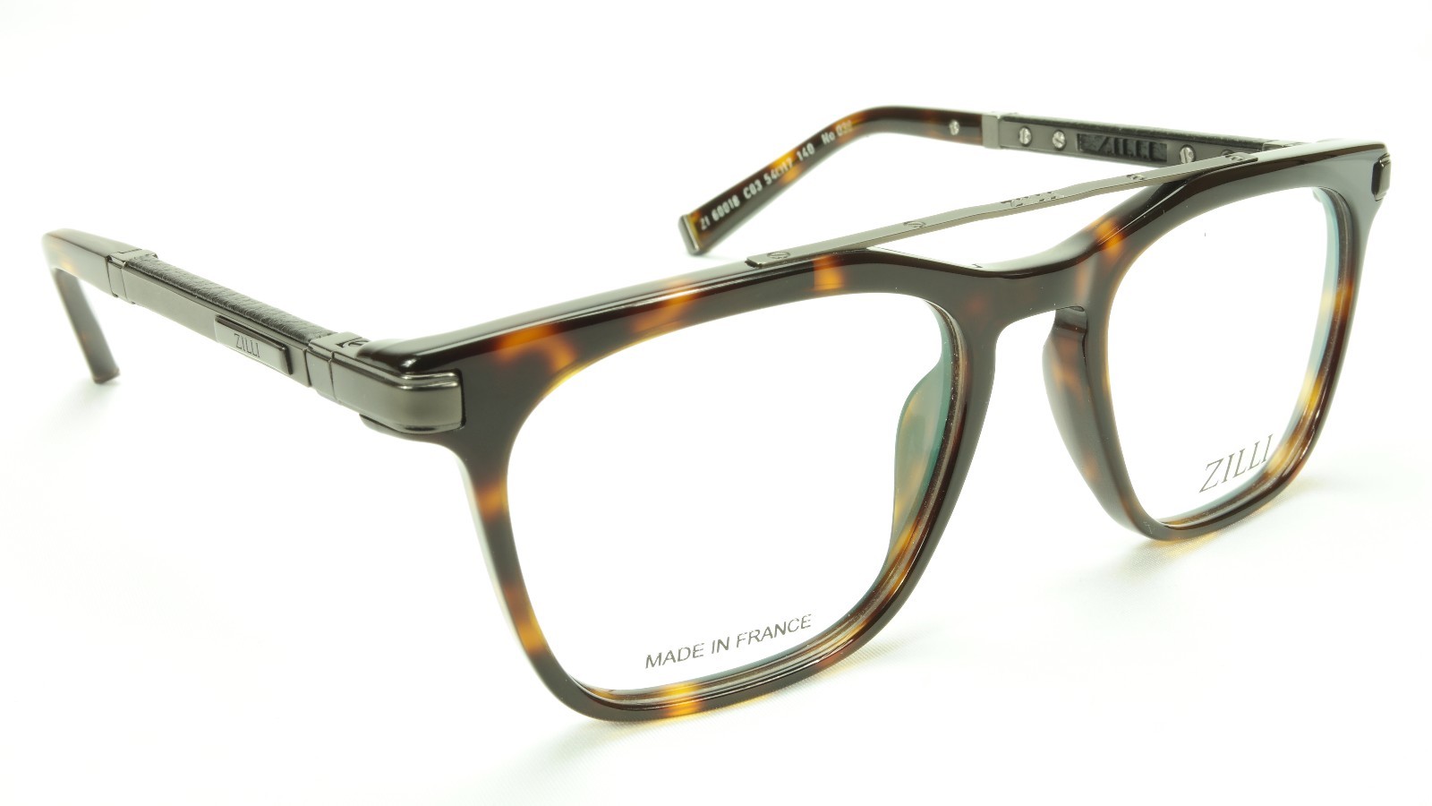 ZILLI Eyeglasses Frame Acetate Leather Titanium France Hand Made ZI ...