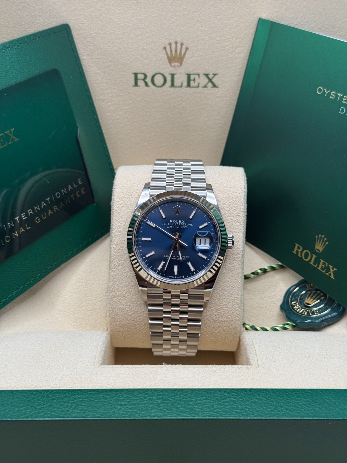 Rolex Datejust 36 NEW 2025 Blue Index Dial Stainless … - Gem