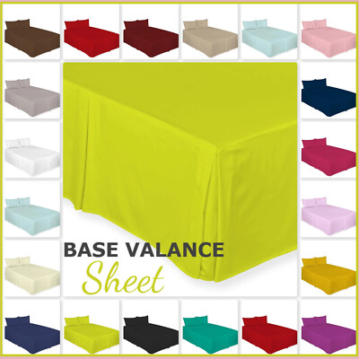 Base Valance Sheets Polycotton Plain Box Pleated Platform Bed Sheets in ...