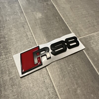 Audi RS8 Matte Black Emblem 3D Badge Rear Trunk Tailgate for Audi RS8 ...