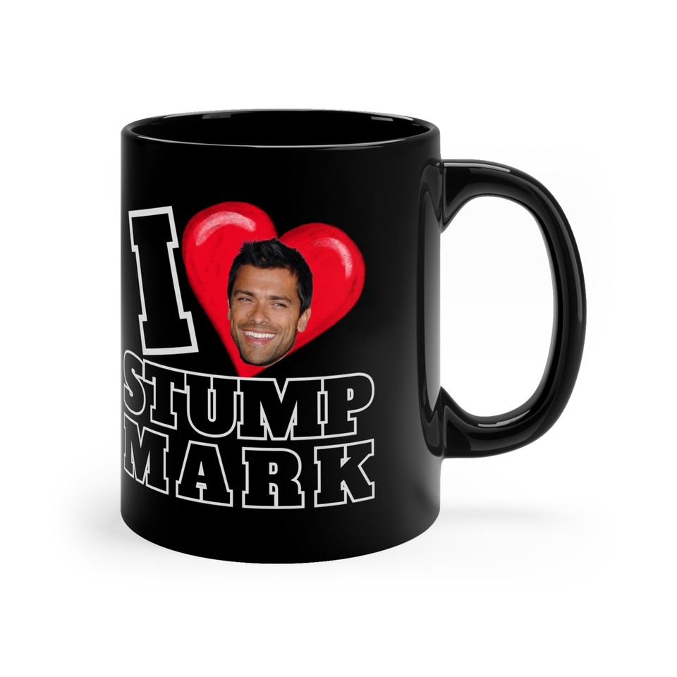 Live Kelly and Mark Inspired- I Love Stump Mark 11oz Black Mug | eBay