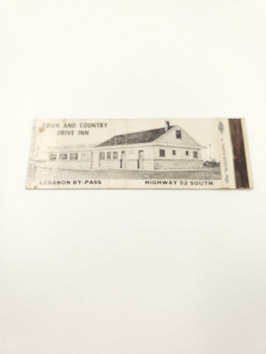 Town and Country Drive Inn Lebanon By Pass Indiana Full Cover Matchbook ...