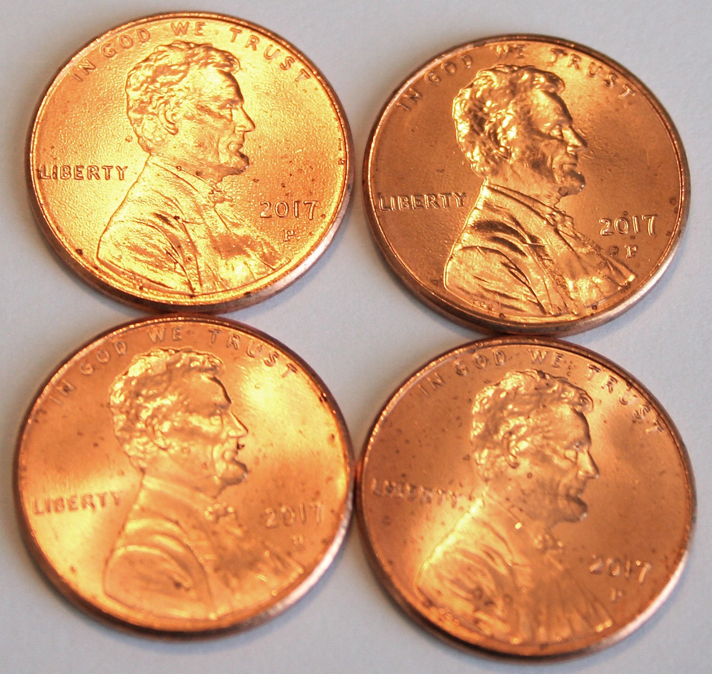 (4) 2017-P Lincoln Cent ~ONLY P-Marked Penny Ever Minted ~Uncirculated ...