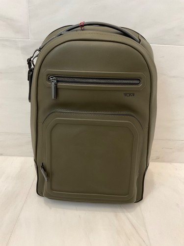 NEW Tumi Harrison WARREN 17.0” - 100% Leather Laptop Backpack - OLIVE GREEN | eBay