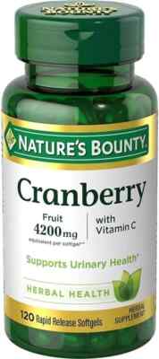 Nature's Bounty Herbal Health Cranberry Rapid Release Softgels, 4200 mg ...