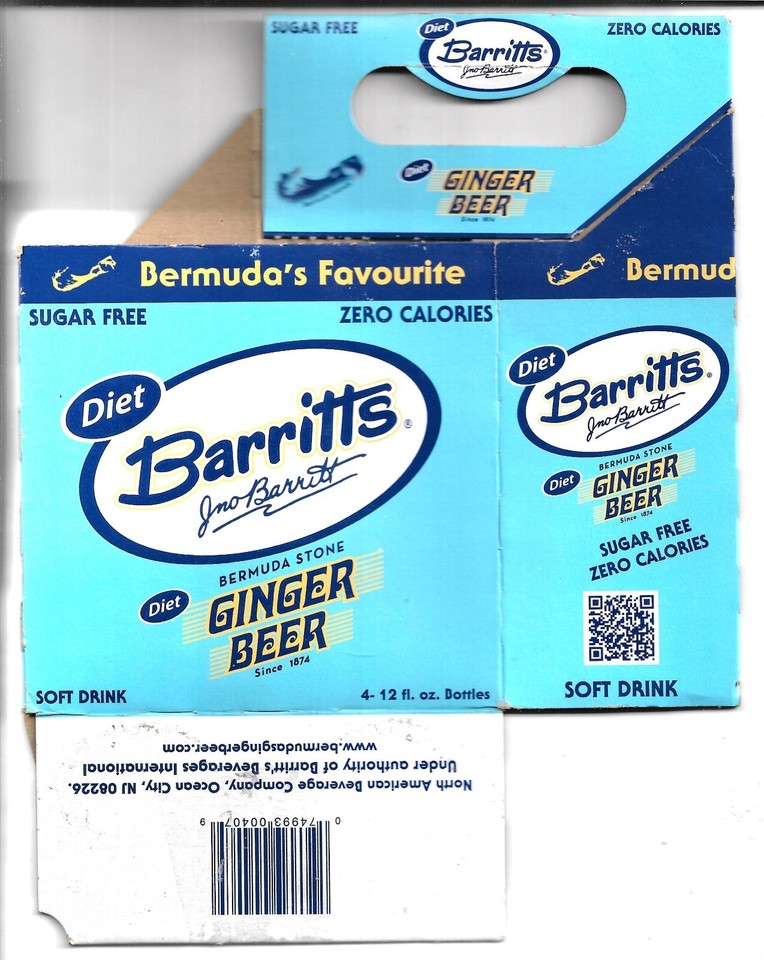 BARRITTS BERMUDA STONE DIET GINGER BEER 4PK CARRIER | eBay