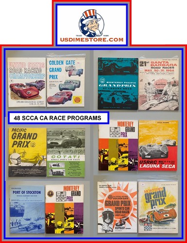 SCCA VINTAGE RACE PROGRAM COLLECTION - 48 Programs - All from CA - 1959 ...