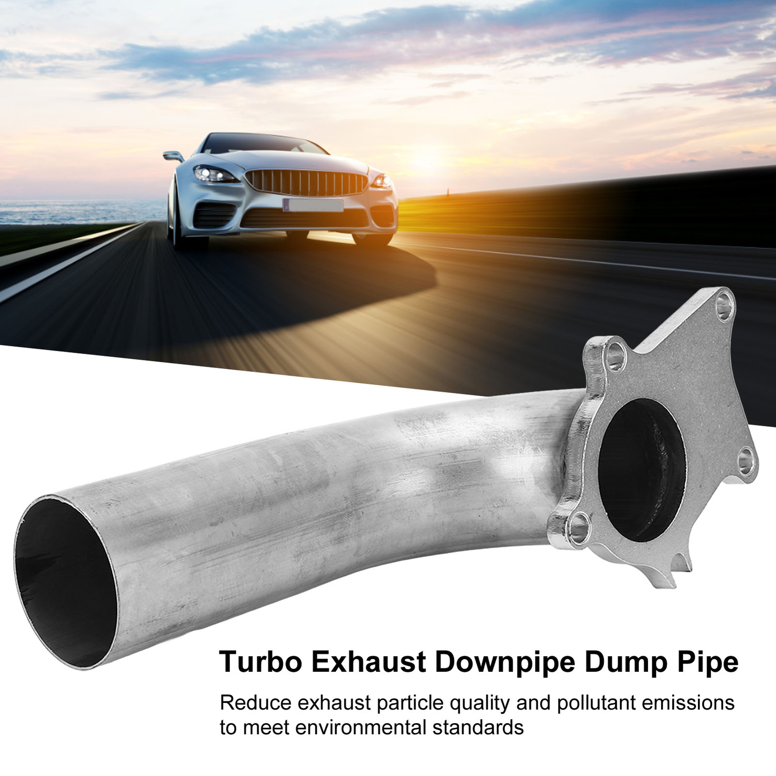 57mm Turbo Exhaust Downpipe Dump Pipe With Gasket 5 Flange Stainless ...