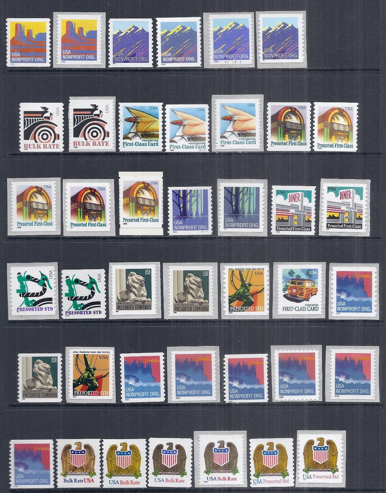 US, Presorted, non profit, bulk rate coil set of 41 stamps, MNH | eBay