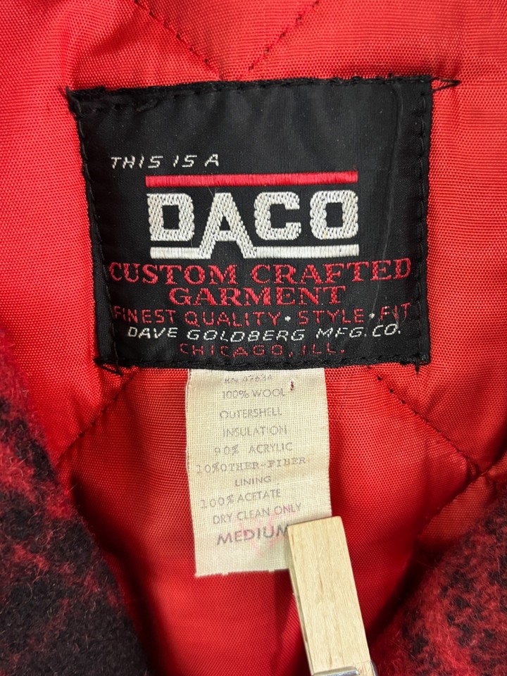vtg 70s Medium Red Black Buffalo Plaid Mackinaw Lumber Cruiser Jacket ...