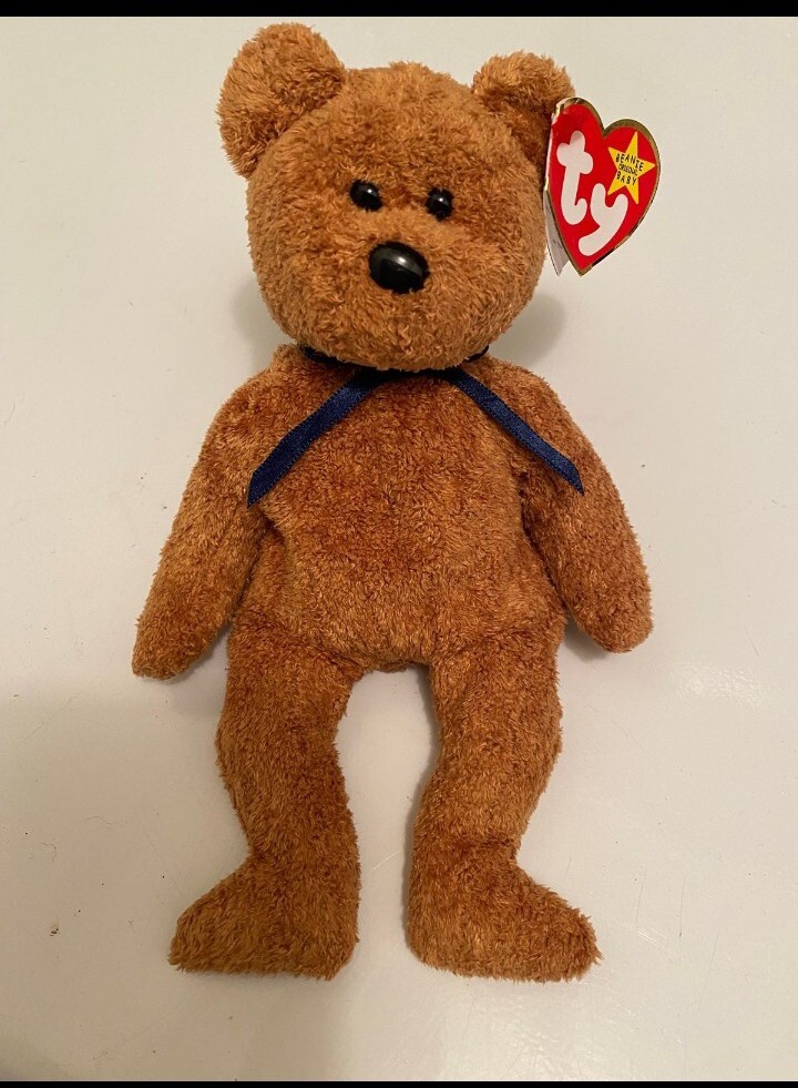 Ty Beanie Babies Fuzz Bear *TAG ERRORS* rare HTF 1998 1999 Original ...