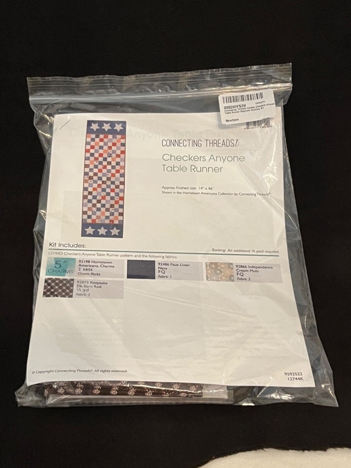 Checkers Anyone Table Runner Quilt Kit 14" x 46" Connecting Threads 100 ...
