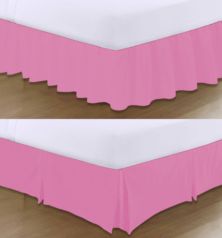 Bed Valance Skirt Bedding Frilled & Pleated Sheet Single Double King 50 ...