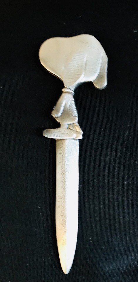 Pewter Silver SNOOPY Charlie Brown Charles Shultz Peanuts Knife Letter ...