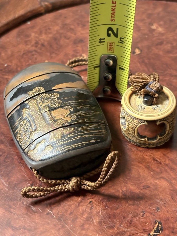 Antique Traditional Japanese Inro box with five compartments And Sighed ...