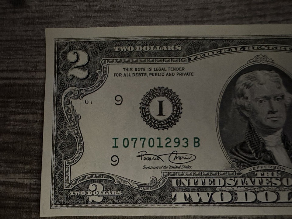 US $2 Two Dollar Bill 2003 Series, Low Serial Number. Excellent ...