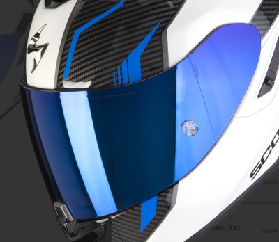 Screen Visor Scorpion Exo 1400 R1 520 Blue Mirror Maxvision Ready | eBay