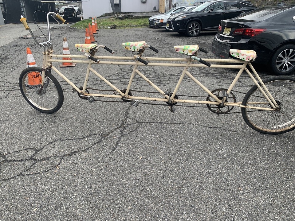 QUAD TRIPLET TANDEM BICYCLE SUPER RARE 1950 Skip Tooth RARE QUAD BIKE ...