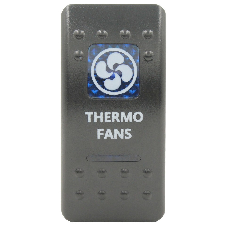 Rocker Switch THERMO FANS - Blue - LED 4x4 Toggle Boat Caravan Marine ...