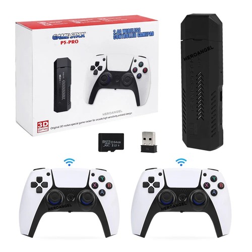 P5-Pro Retro Game Console 4K HD Output Dual Joysticks 2.4G Wireless ...