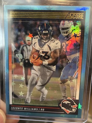 Javonte Williams 2024 Score #85 Blue Stars Parallel #'d /399 - Broncos ...