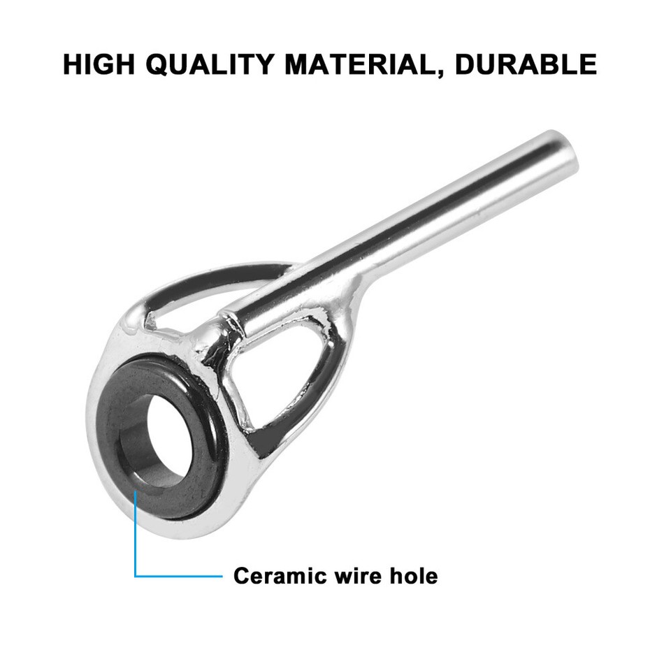 20PCS Fishing Rod Tip Stainless Steel Guides Rings Fishing Accessory ...