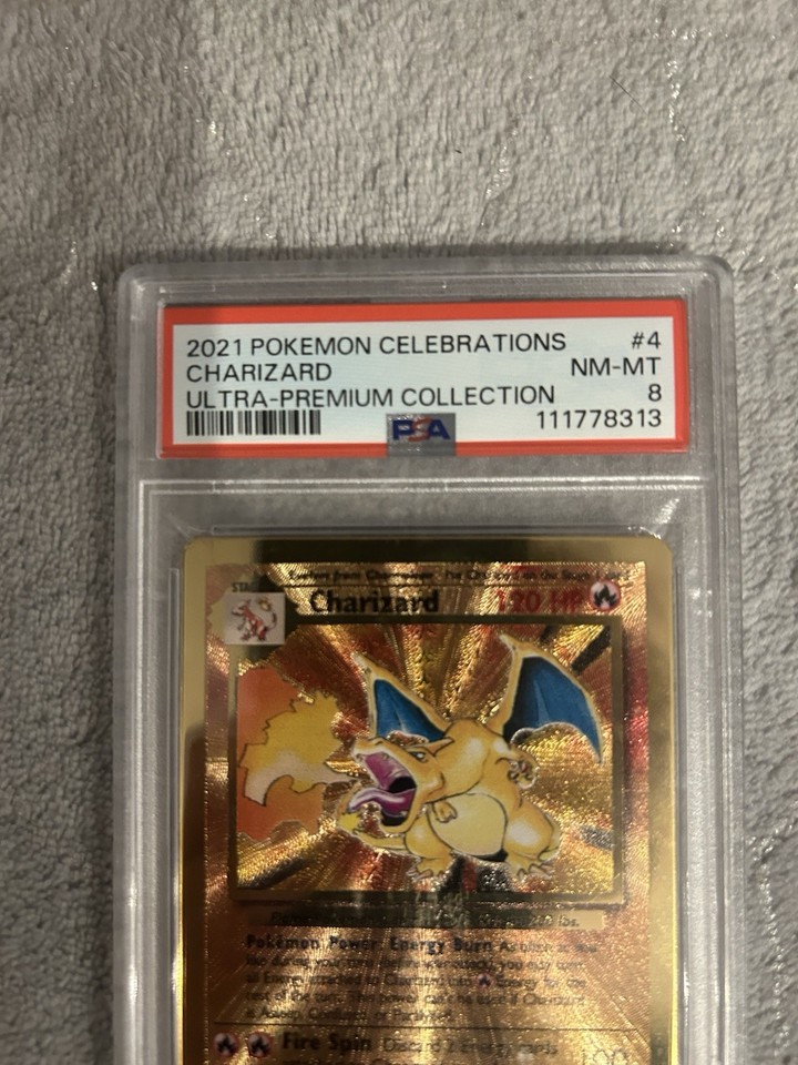 PSA 8 - 2021 Pokemon Celebrations UPC CHARIZARD Gold Metal Card #4 ...