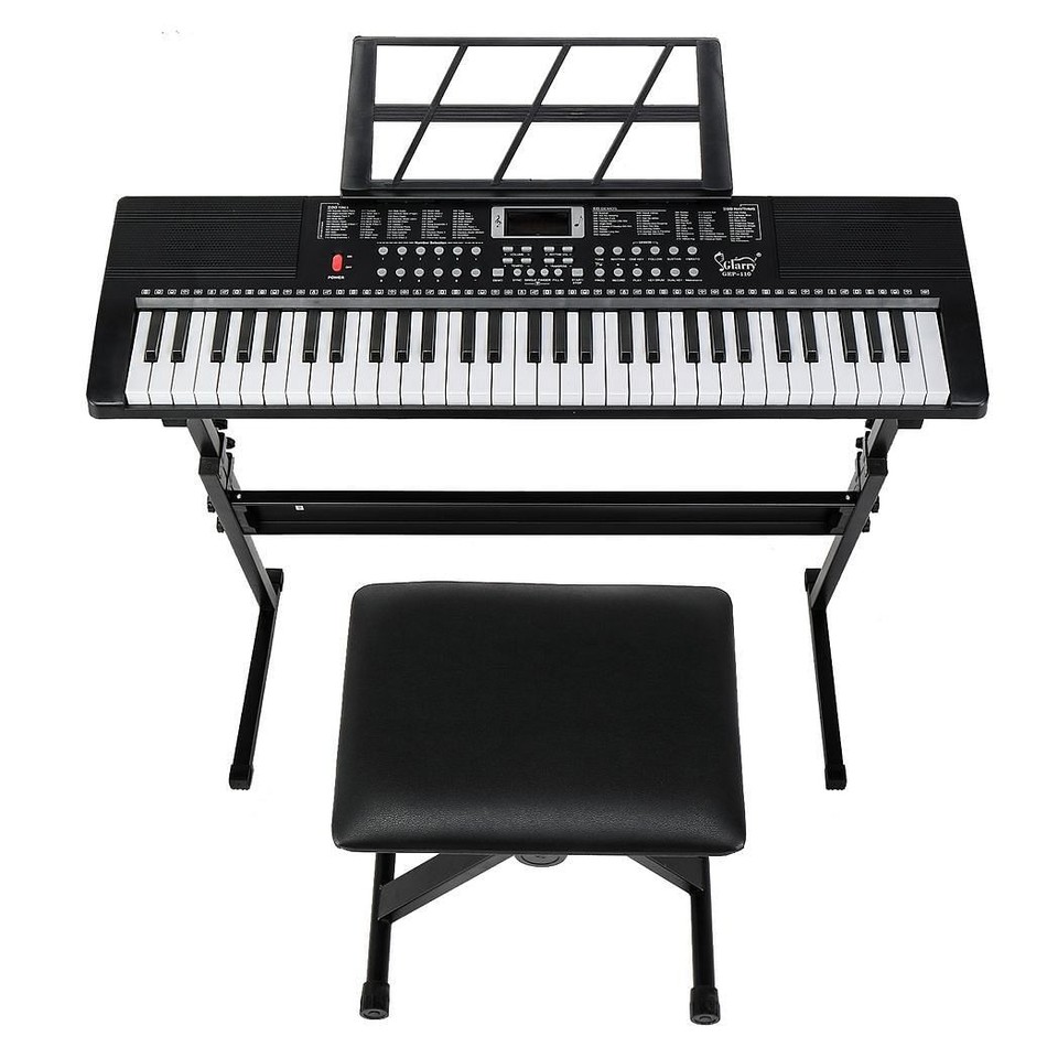 Glarry GEP-110 61 Key Keyboard with Piano Stand, Piano Bench, Built In ...