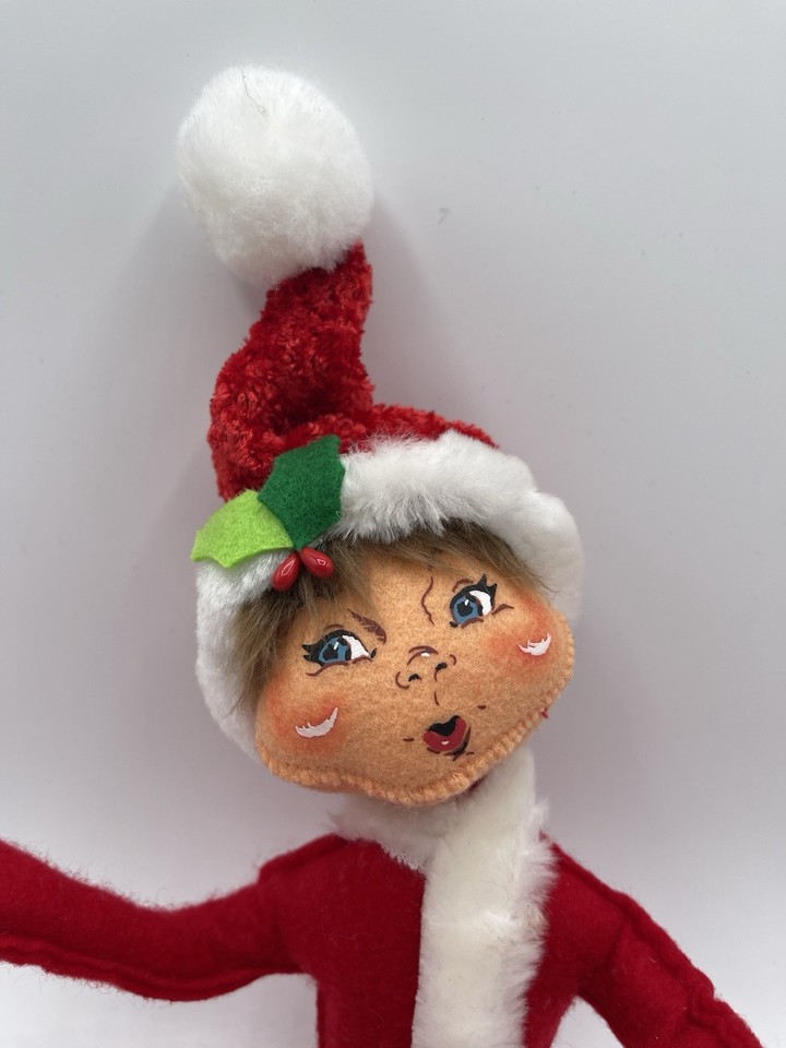 Annalee Elf Christmas Posable 14” Red Outfit Santa Elf Pixie Doll 2012 ...